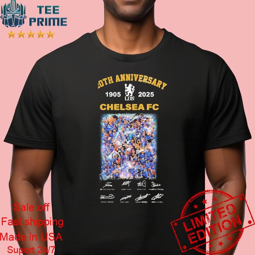 Original 120th Anniversary 1905-2025 Chelsea FC Signatures T Shirt ...