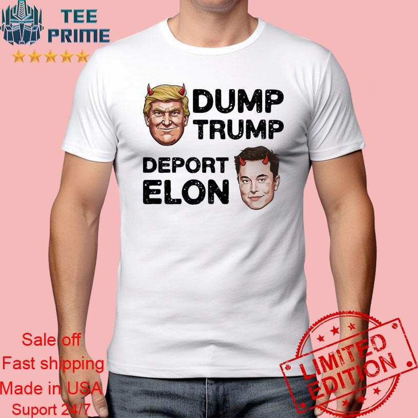Original Devil Horns Parody Dump Trump Deport Elon T Shirt, hoodie ...