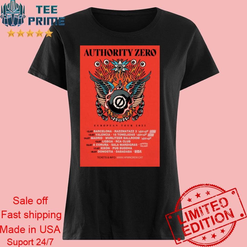 Original Authority Zero European 2025 Tour Poster T Shirt, hoodie ...