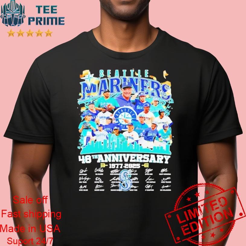 Original Mariners 48 Years Anniversary 1977–2025 Baseball Team Graphic ...