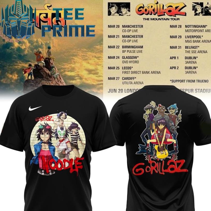 Original Gorillaz The Mountain Tour 2026 UK Two Sided Shirt, hoodie ...