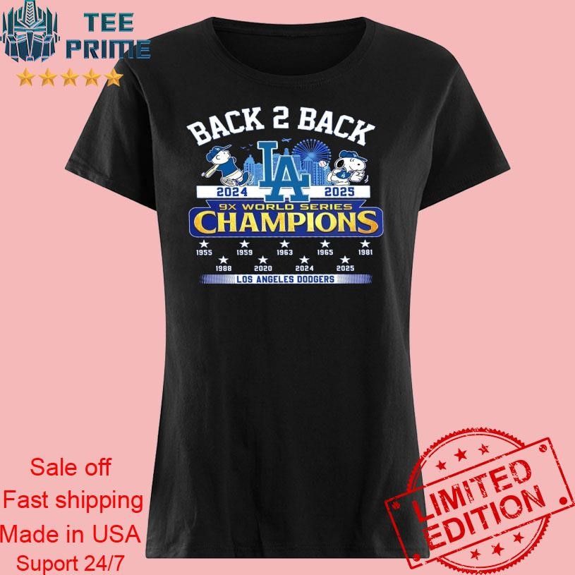 Original Los Angeles Dodgers Back to Back 9x World Series Champions T ...