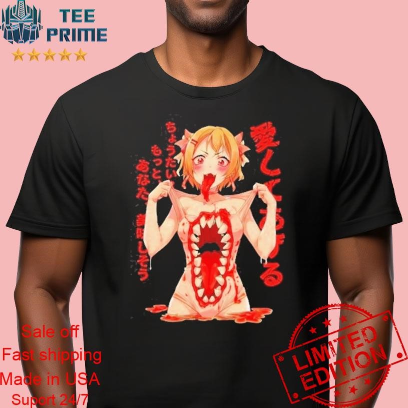 Original Horror Anime Girl Monster Mouth shirt, hoodie, sweatshirt ...