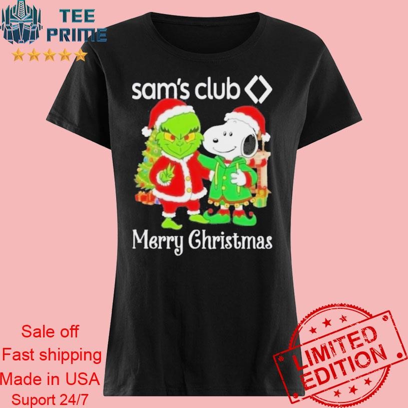 Original Sam's Club X Grinch And Snoopy Merry Christmas 2025 shirt ...